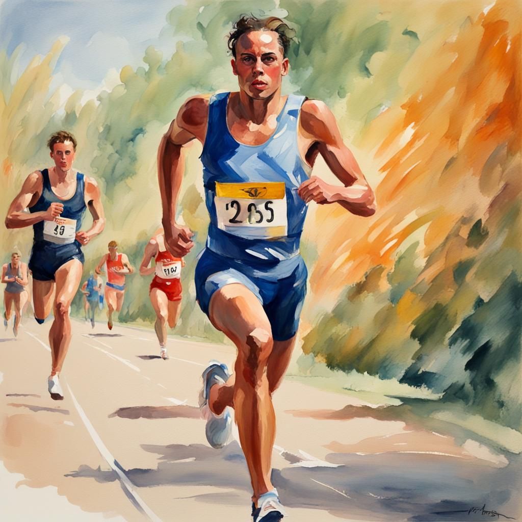 The marathon runner. - AI Generated Artwork - NightCafe Creator