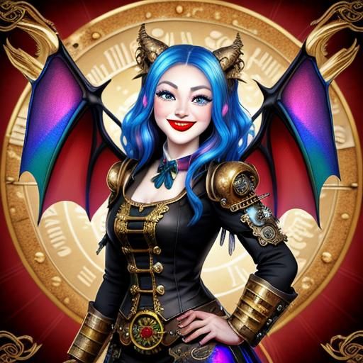 Steampunk Dragon shifter standing in dragon academy (2) - AI Generated ...