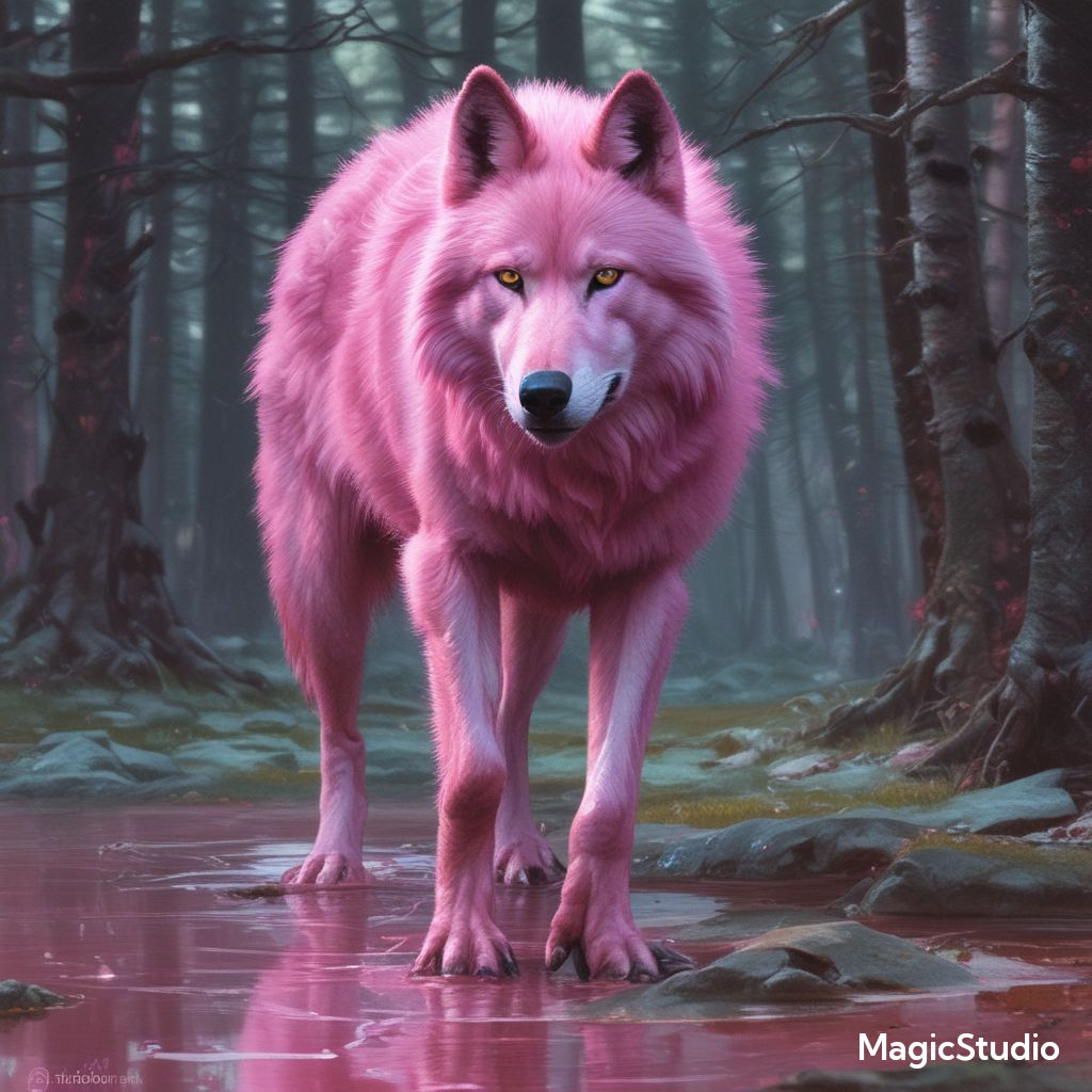 Pink wolf - AI Generated Artwork - NightCafe Creator