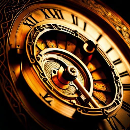 Ornate, antique, Grandfather's Clock. intricate details, HDR ...