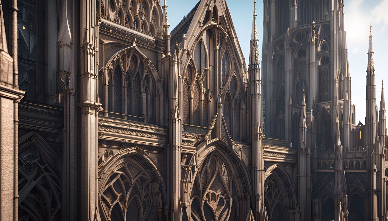 stunning images of grand cathedrals with soaring spires, intricate ...