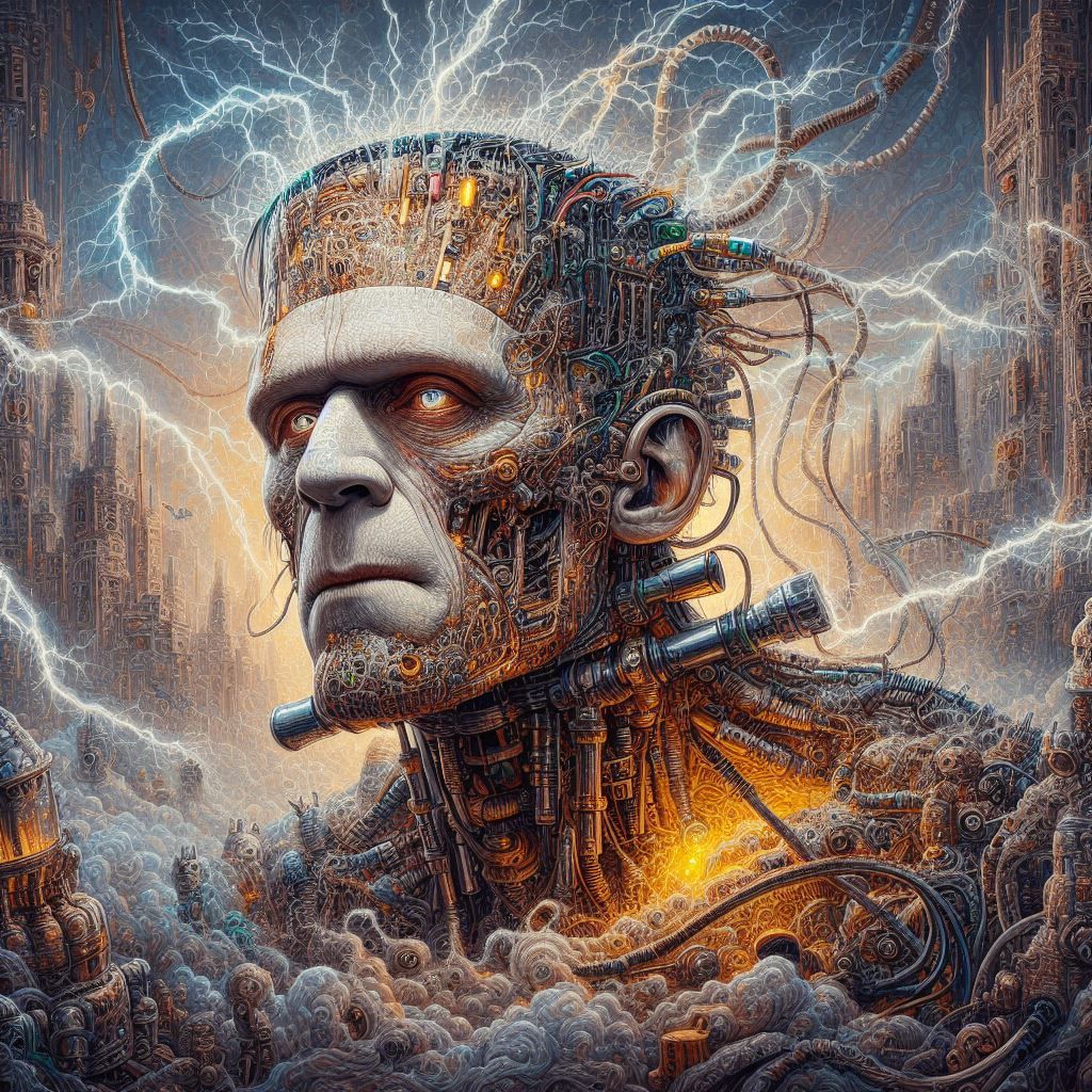 cyborg frankenstein's monster - AI Generated Artwork - NightCafe Creator