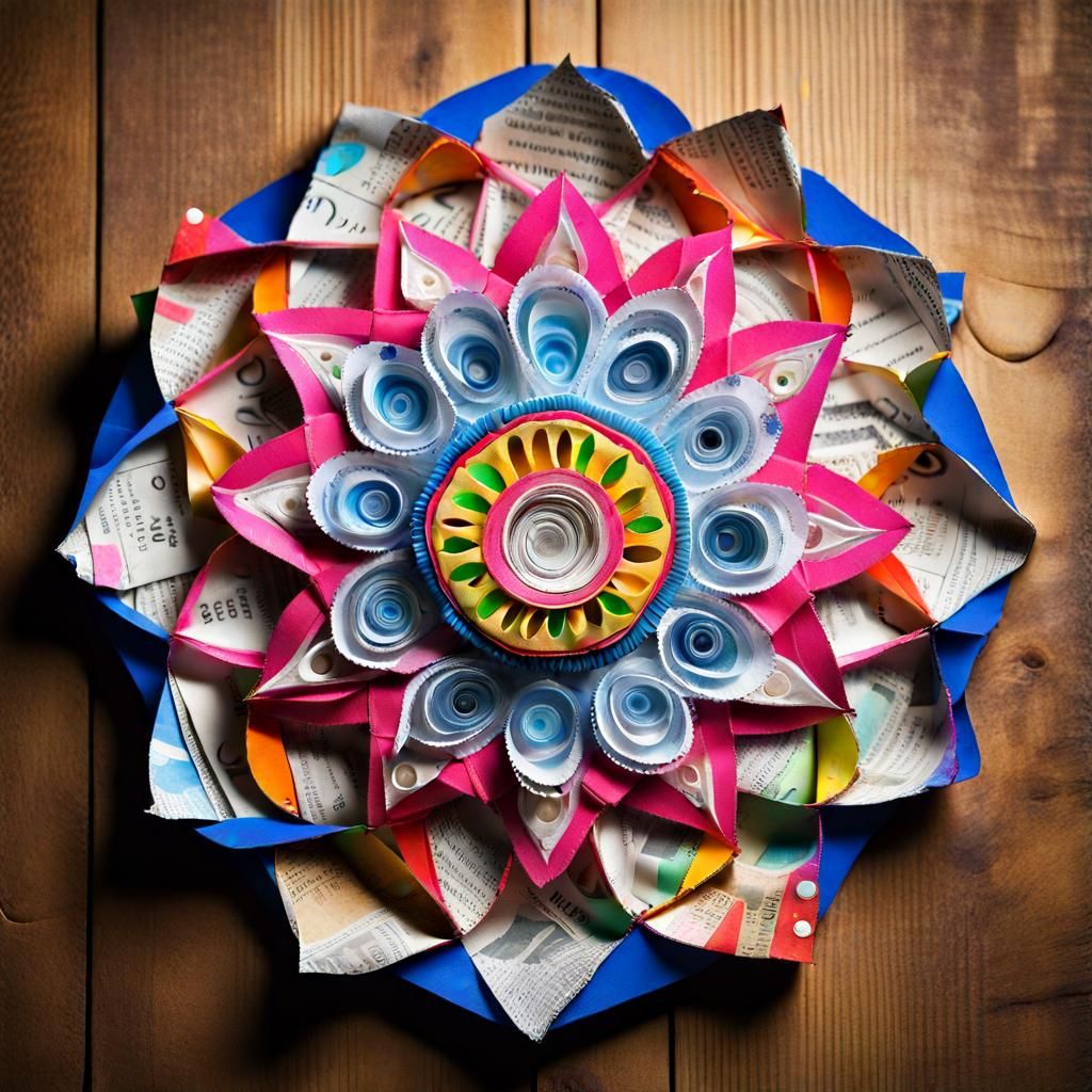 Waste Paper Mandala - AI Generated Artwork - NightCafe Creator