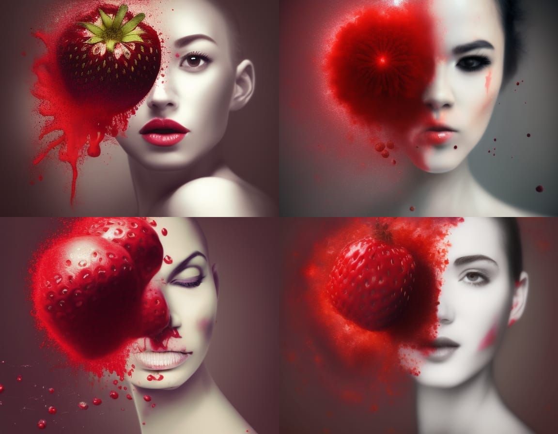 Exploding Strawberries - AI Generated Artwork - NightCafe Creator