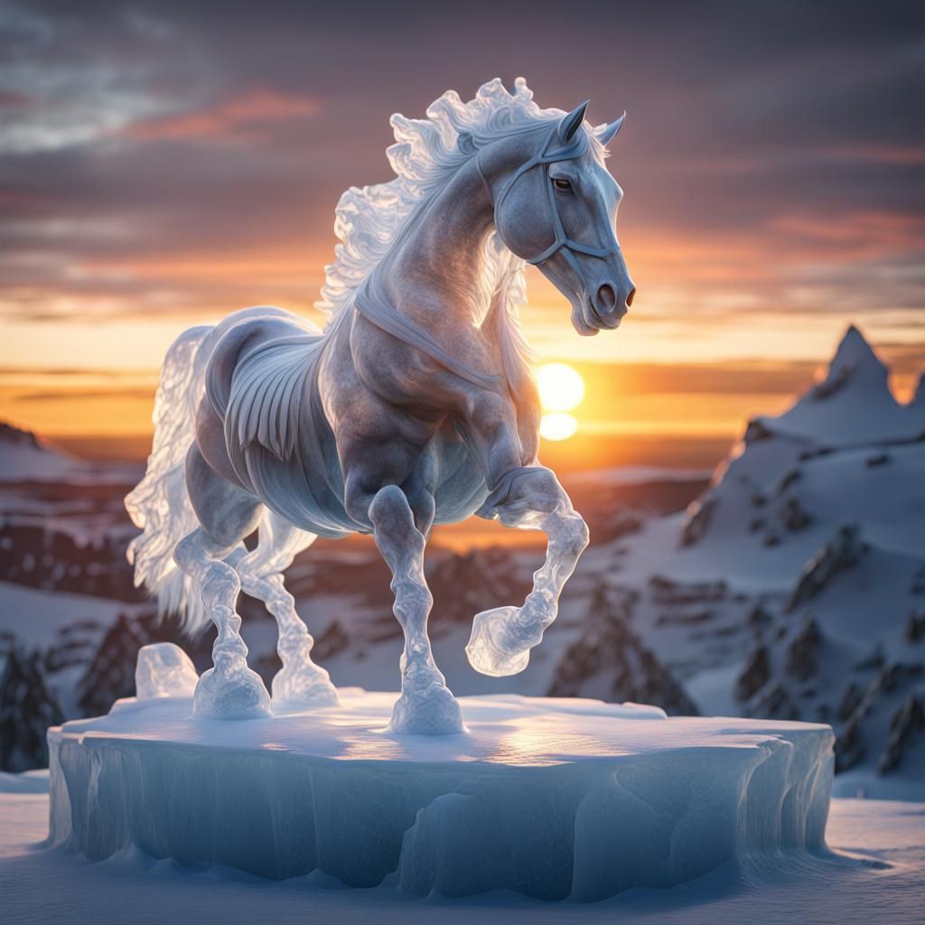 Ice Horse - AI Generated Artwork - NightCafe Creator