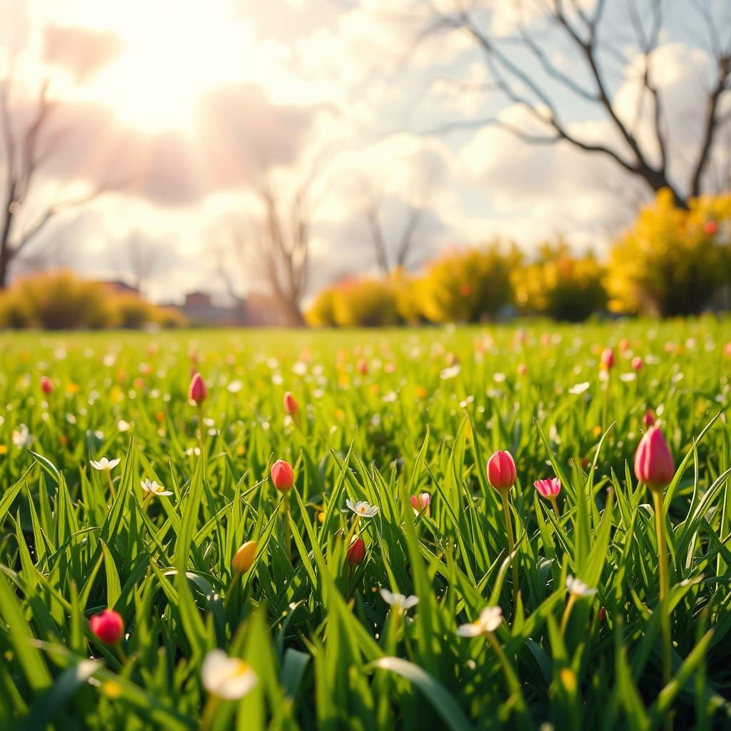 Impressionist Spring Blooms Unfurl Like Colorful C... - AI Art