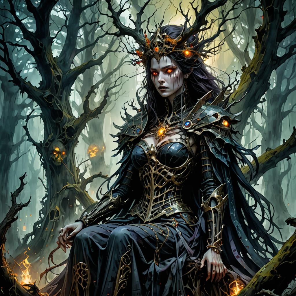 Dark Ruler: A Presence in the Eerie Forest - AI Generated Artwork ...