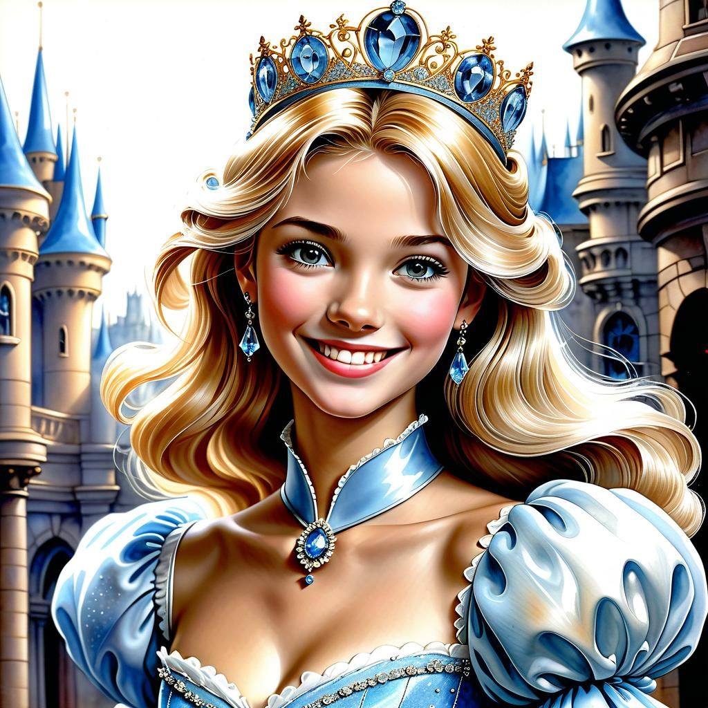 Smiling Cinderella - AI Generated Artwork - NightCafe Creator