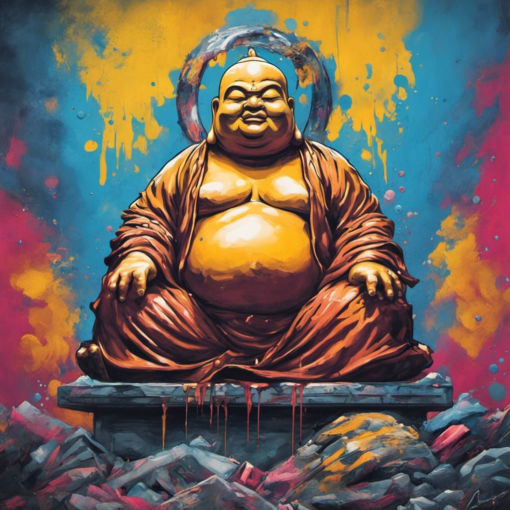 Evil Fat Buddha in a Los Angeles Chargers jersey - AI Generated Artwork ...