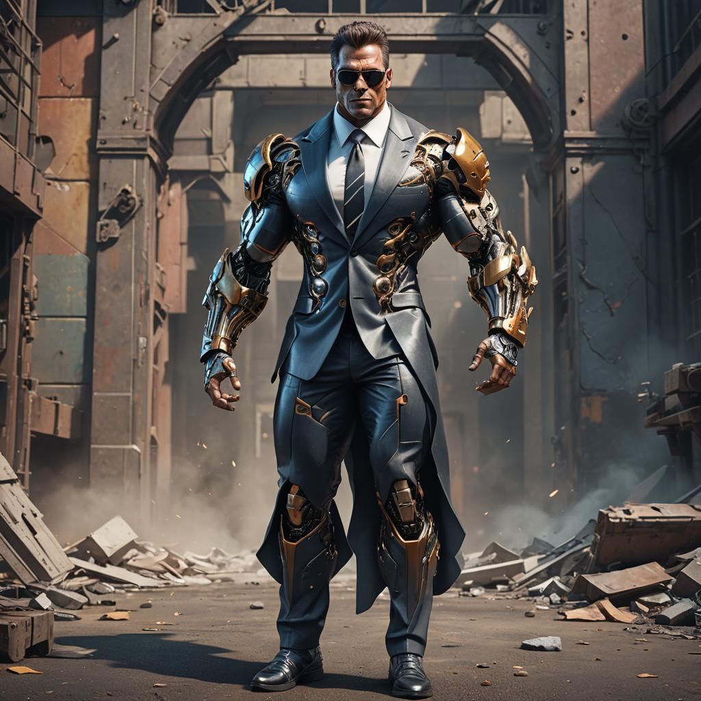 full body portrait of hyper-muscluar athetic male bodybuilder cyborg in ...