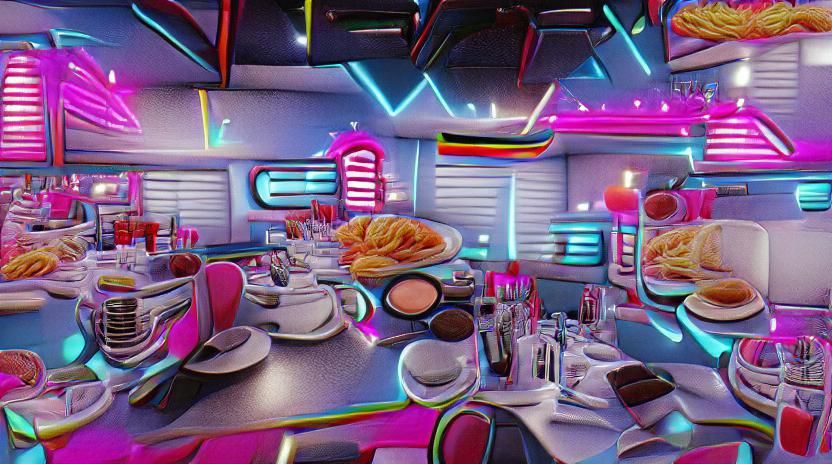 neon 80's diner 8k - AI Generated Artwork - NightCafe Creator