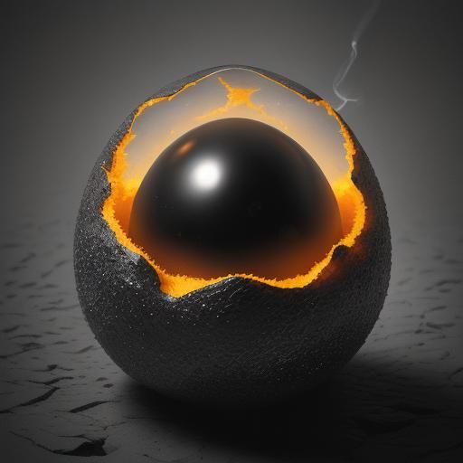 Black Dragon Egg in a Lava Stone Basket - AI Generated Artwork - NightCafe Creator