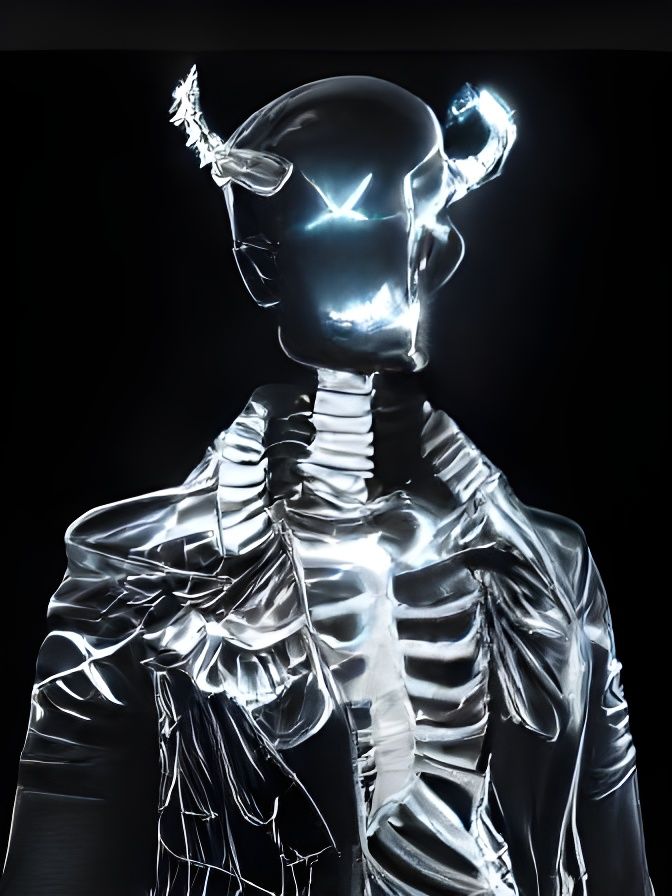 Skeletal neon angel with wings by pawel latkowski concept art on ...