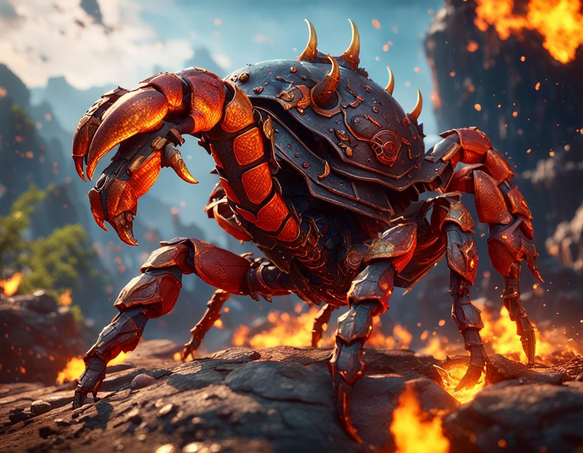 Fire Scorpion - AI Generated Artwork - NightCafe Creator