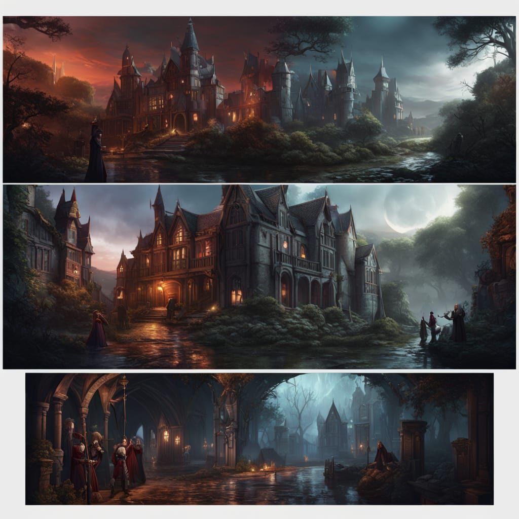 Fantasy Female Vampire Adventurers in Detailed Mat... - AI Art