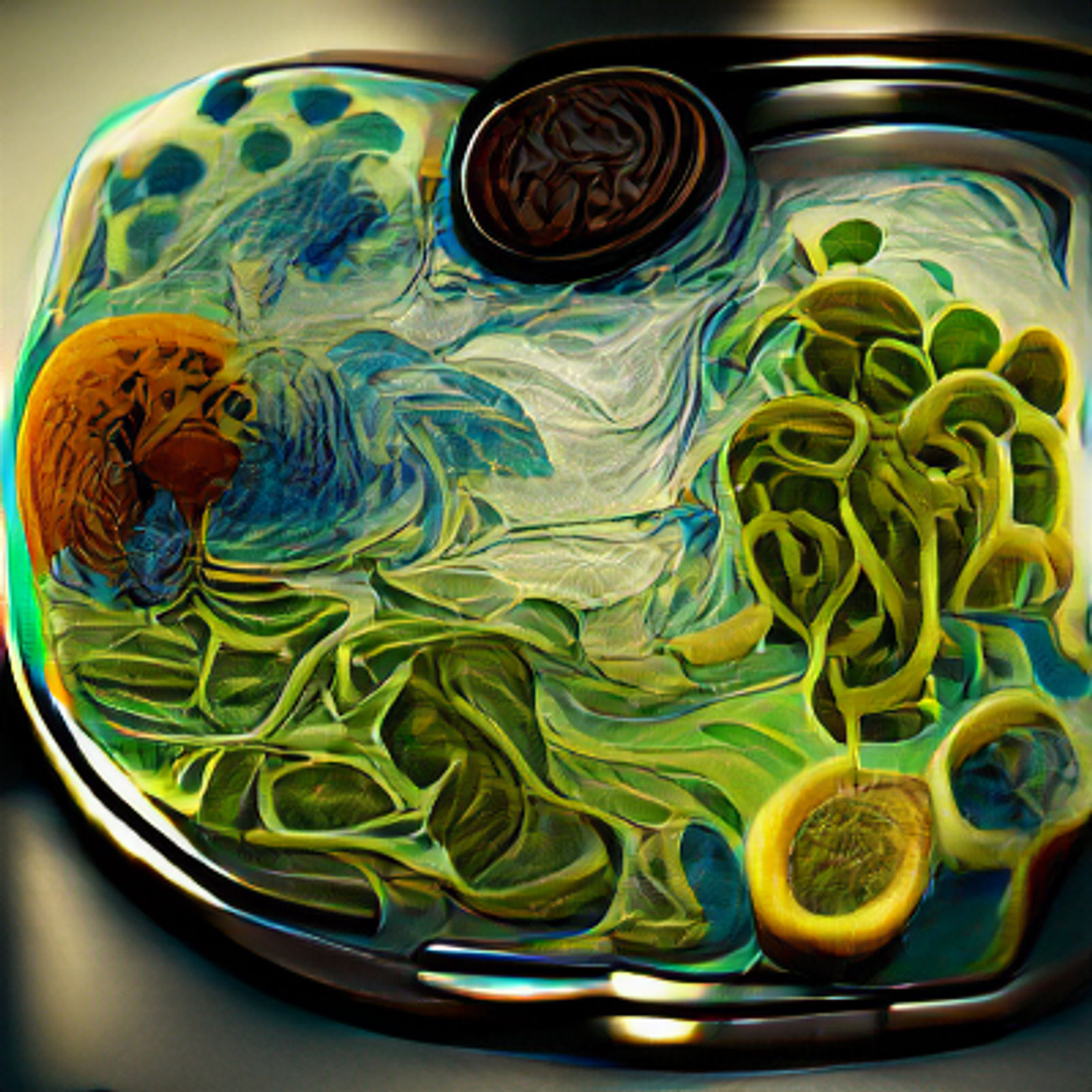 mold cultures in a petri dish Unreal Engine abstract Van Gogh - AI ...