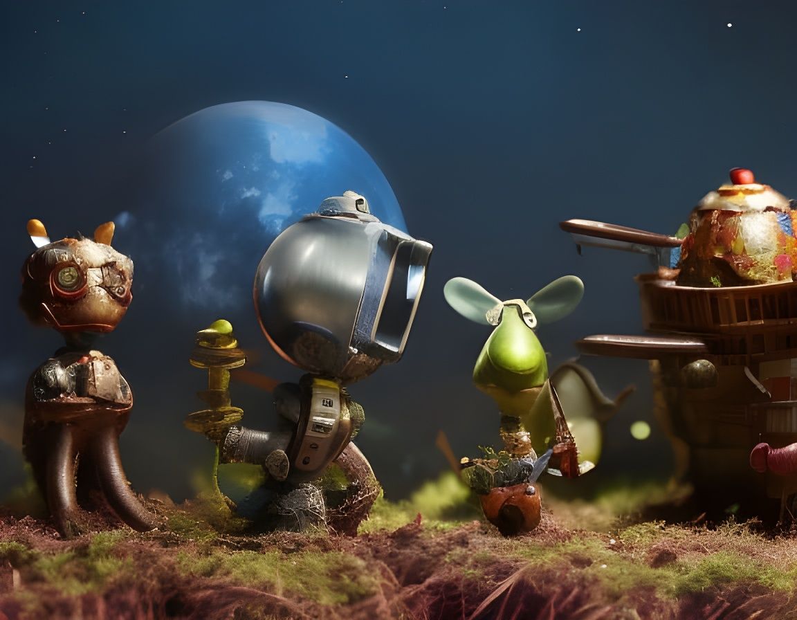 Tiny Spacy Sculptures - AI Generated Artwork - NightCafe Creator