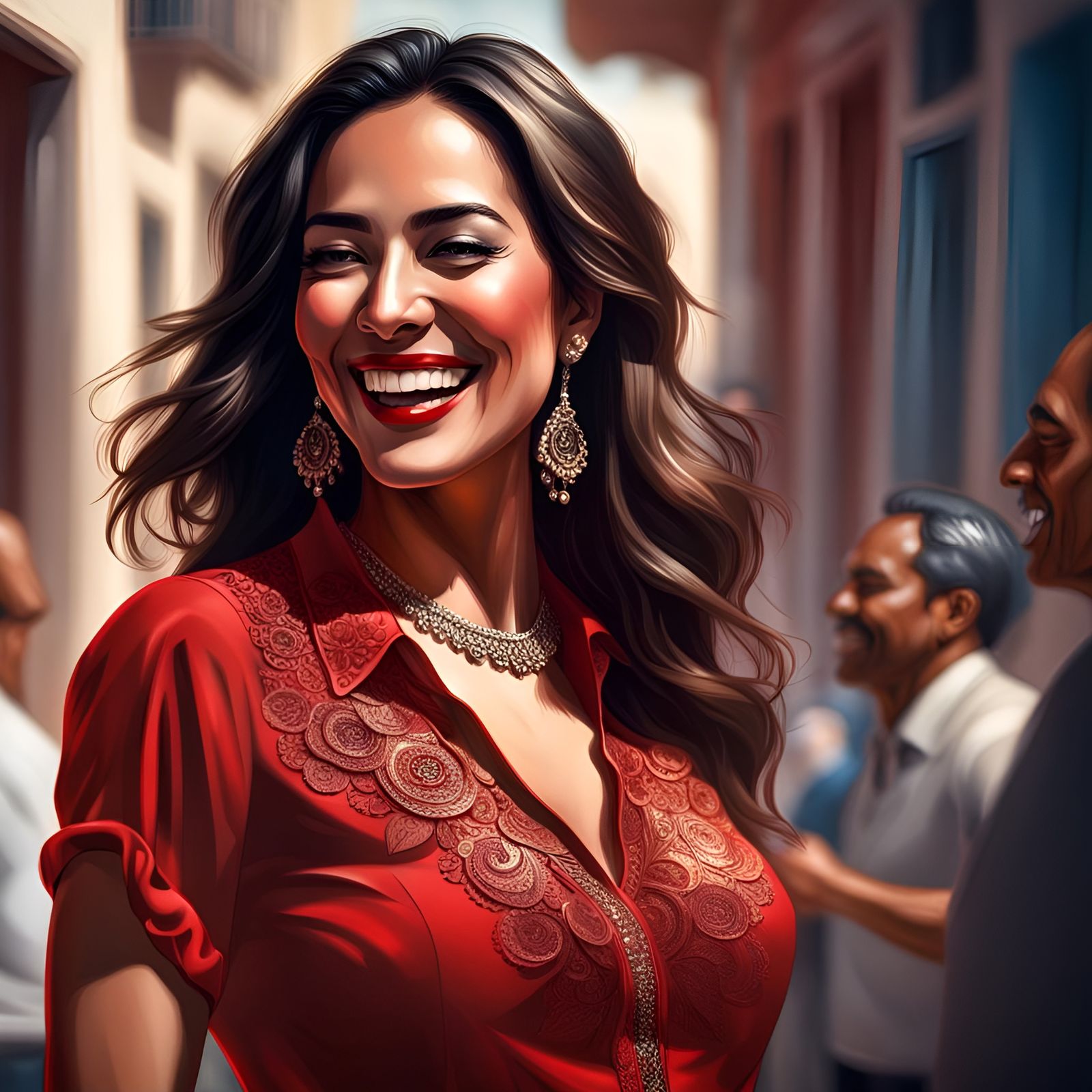 Maya Laughing - AI Generated Artwork - NightCafe Creator