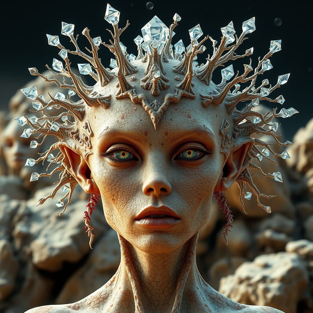 Crystaline Medusa Alien Woman - Crystaline Alien Goddess in ...