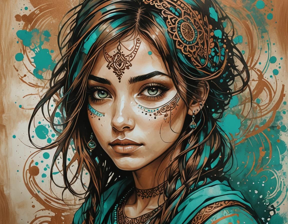 Decorated Face - AI Generated Artwork - NightCafe Creator