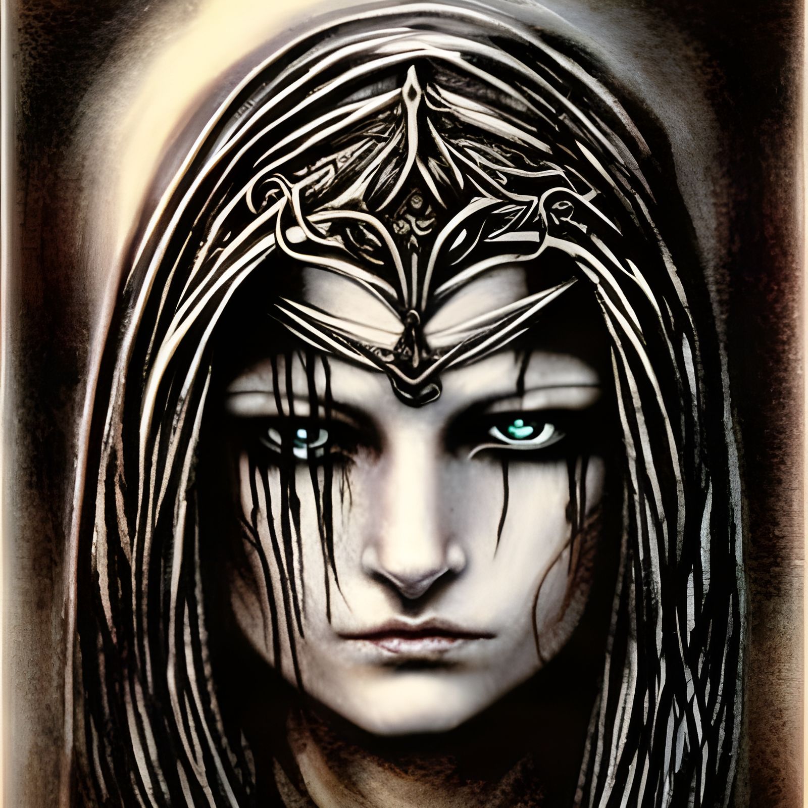 Goddess of misery, pain fills her soul, sorrow lives in her eyes ...