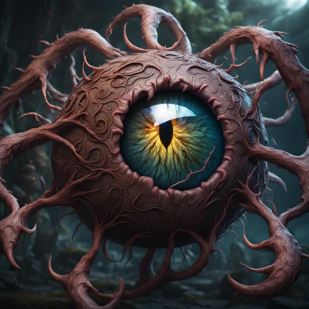Monster eyeball with limbs - Fantastical Detailed Monster Ey...