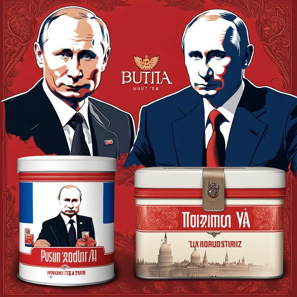Putin branded tea box art ad - AI Generated Artwork - NightCafe Creator