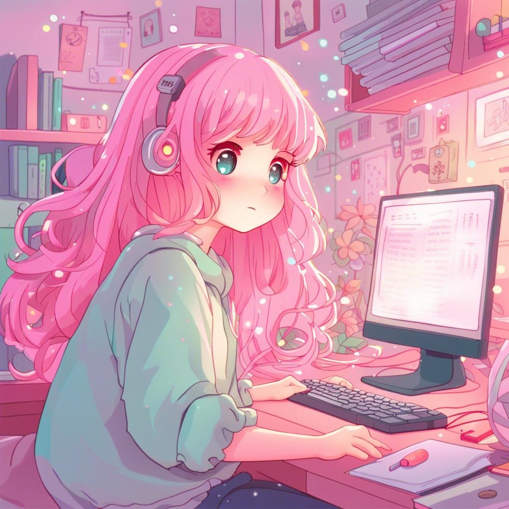 kawaii study time - AI Generated Artwork - NightCafe Creator