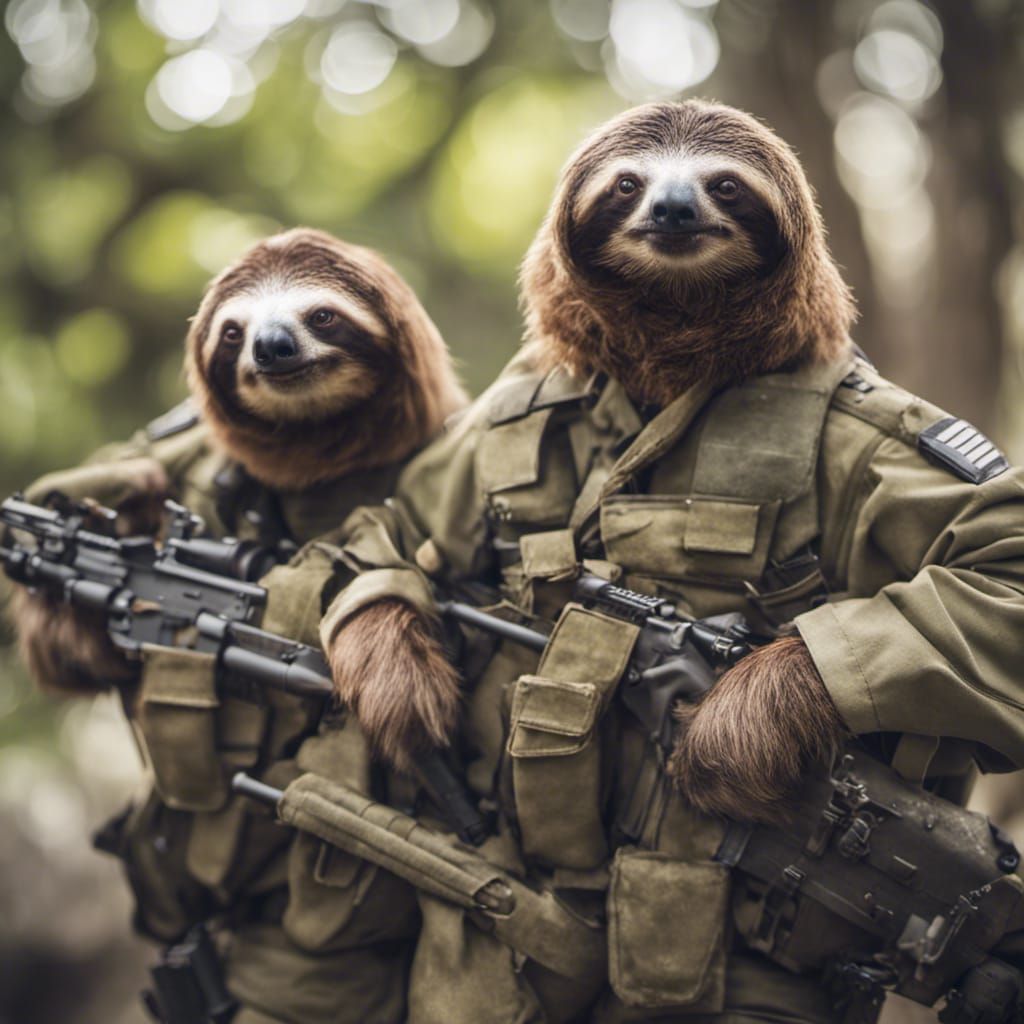 Sloth Soldiers - AI Generated Artwork - NightCafe Creator