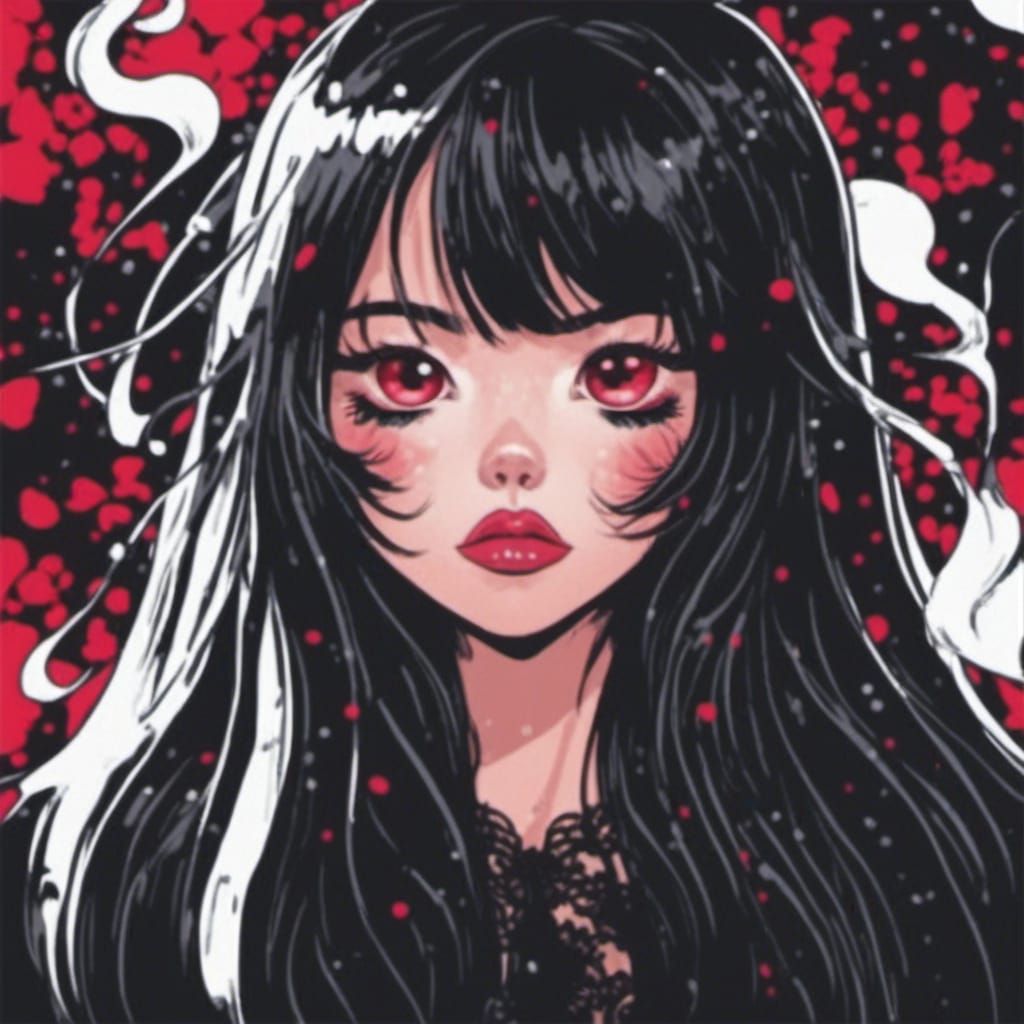 A crying beautiful Chinese goth woman - AI Generated Artwork ...