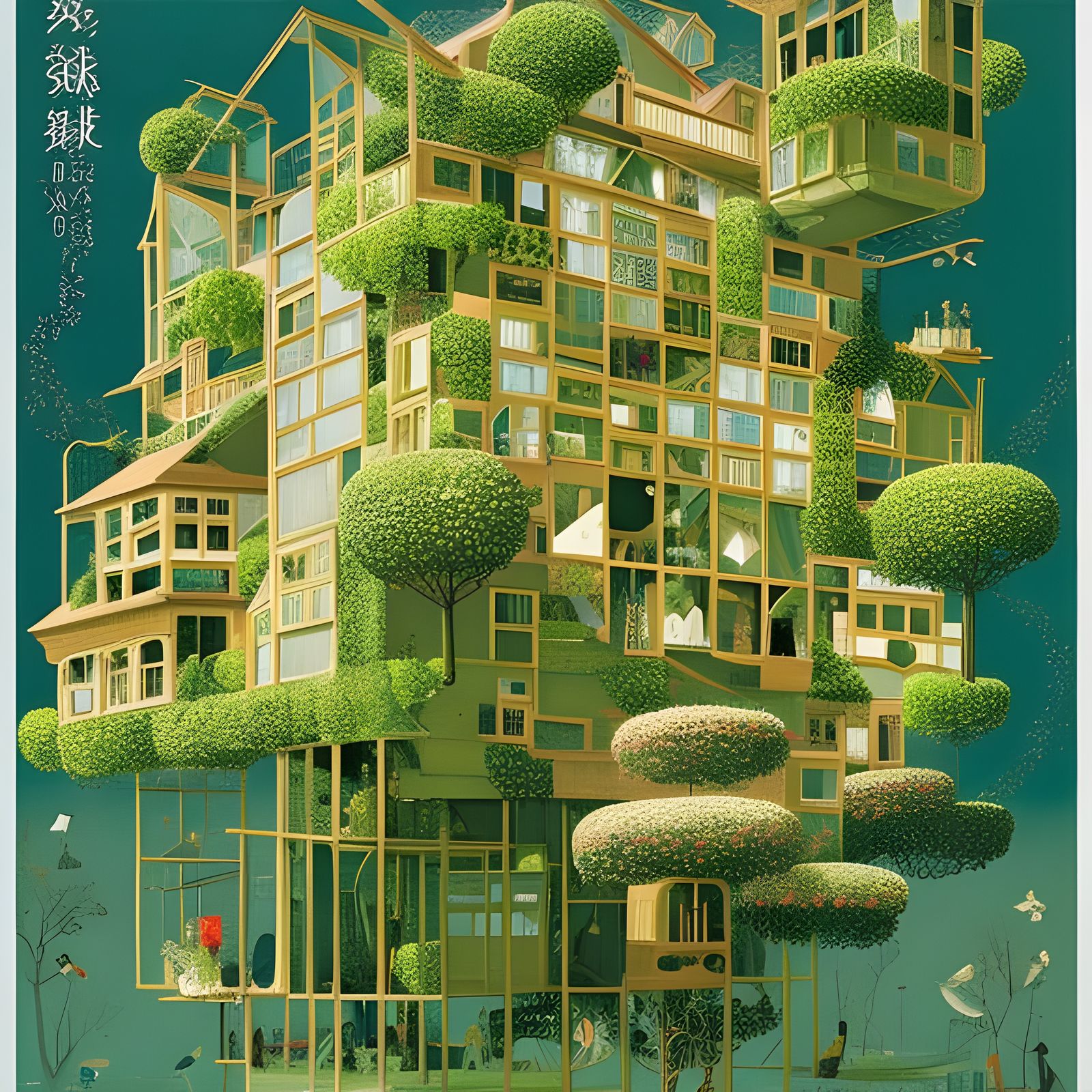 "The Floating Garden House" II - AI Generated Artwork - NightCafe Creator