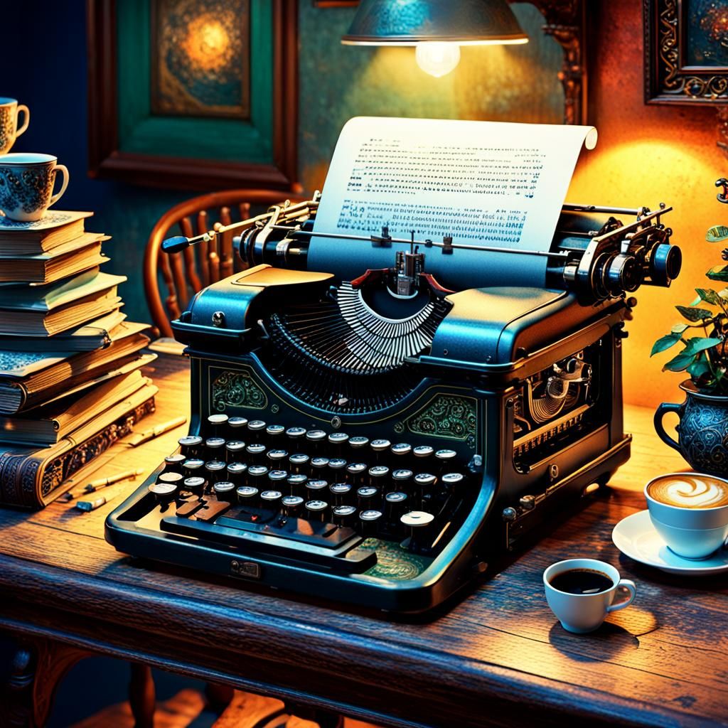 A Vintage Typewriter - AI Generated Artwork - NightCafe Creator