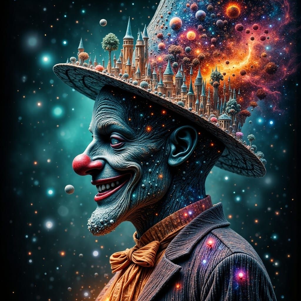 Galactic Clown Master - Surreal Clown Masterpiece in Cosmic ...