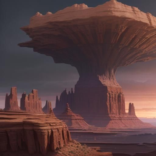 Rock formation on a low gravity planet - AI Generated Artwork ...