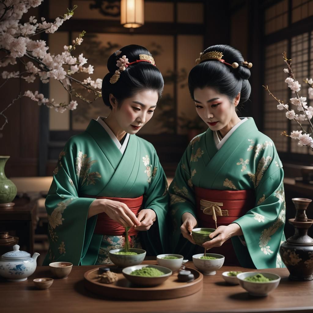 Teaching matcha tea - AI Generated Artwork - NightCafe Creator