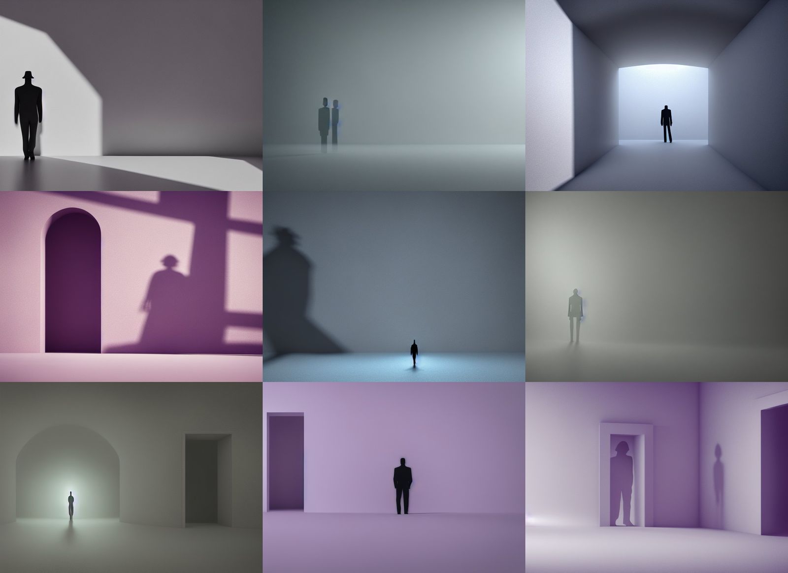 A shadow man wandering an endless Liminal dreamscape. - AI Generated ...