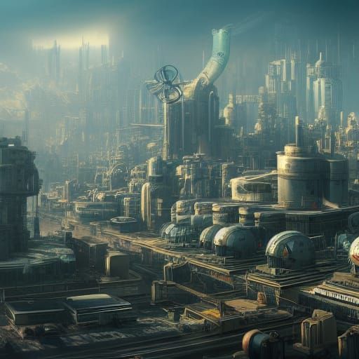 Atompunk City - AI Generated Artwork - NightCafe Creator