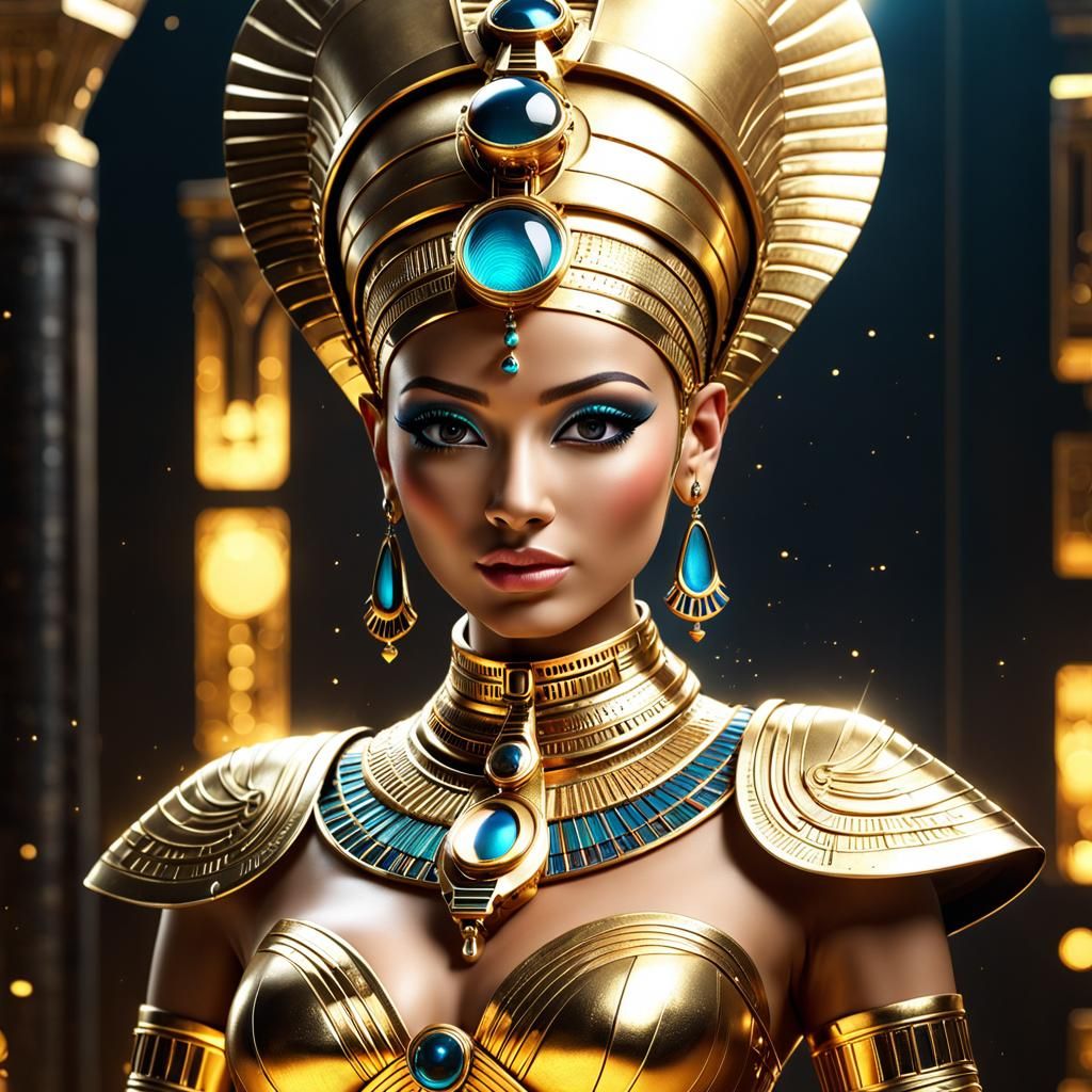 Egyptian Goddess Ancient Technology 💫🌴💛 v5 - AI Generated Artwork - NightCafe Creator