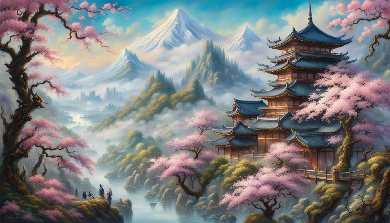 Japanese Oil Painting - AI Generated Artwork - NightCafe Creator