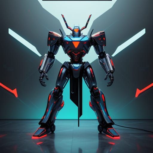 Stage 4: "Volley Viper" - Vibrant Futuristic Robot in Metall...