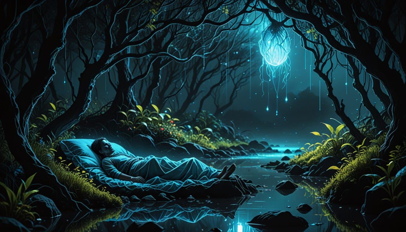 Hyper-Realistic Cocoon Scene in Dark Fantasy Art - AI Art