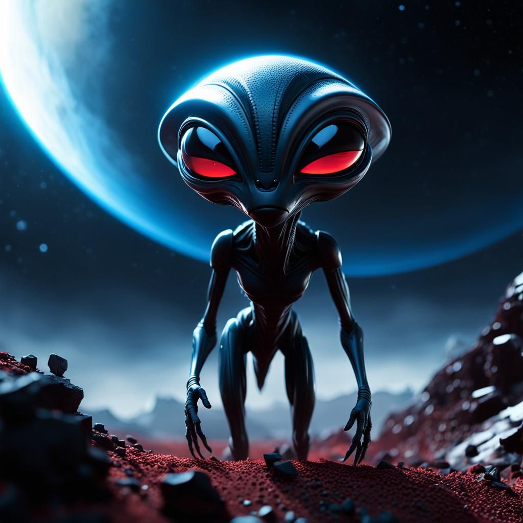 void eyed alien - AI Generated Artwork - NightCafe Creator