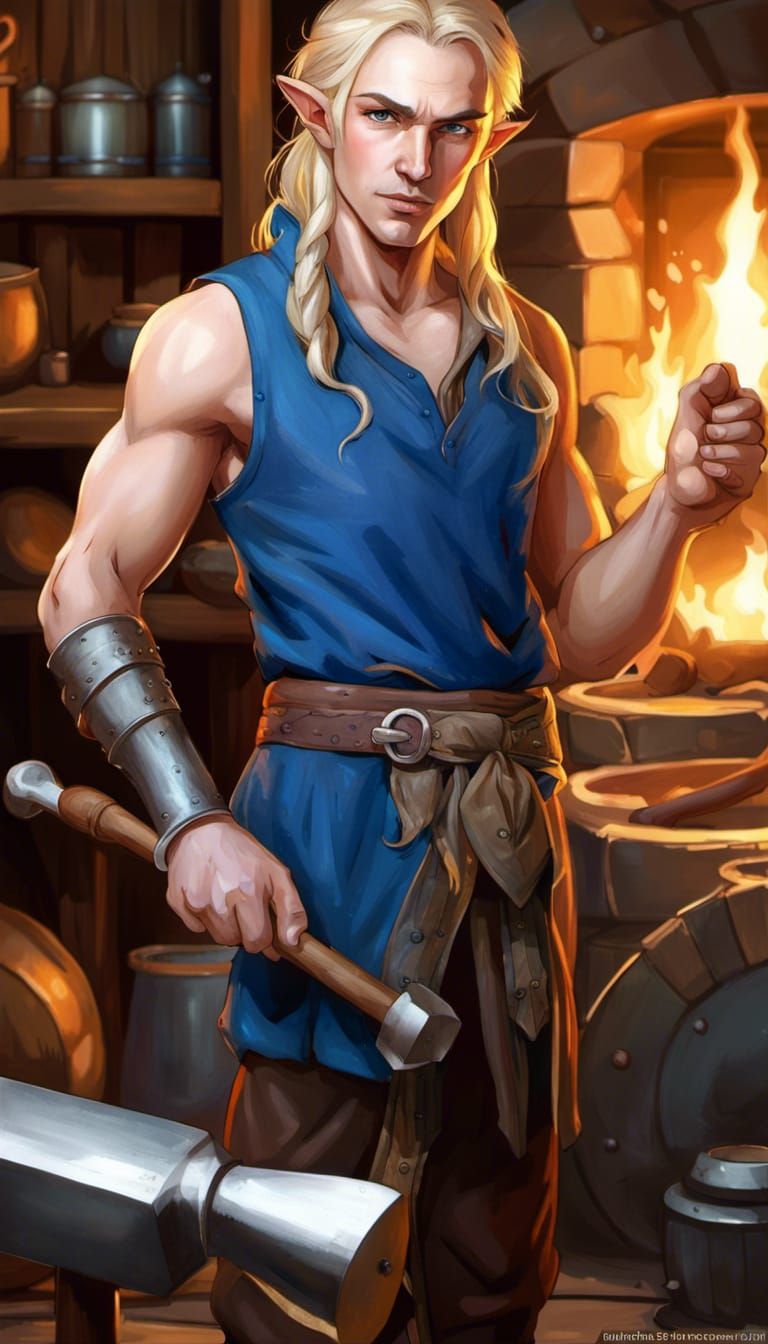 Elven blacksmith - AI Generated Artwork - NightCafe Creator