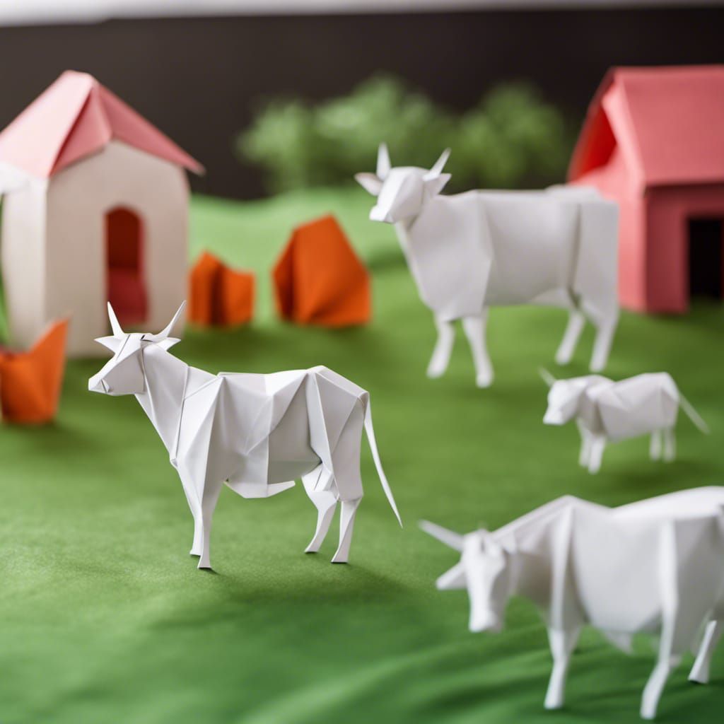 Origami cows - AI Generated Artwork - NightCafe Creator