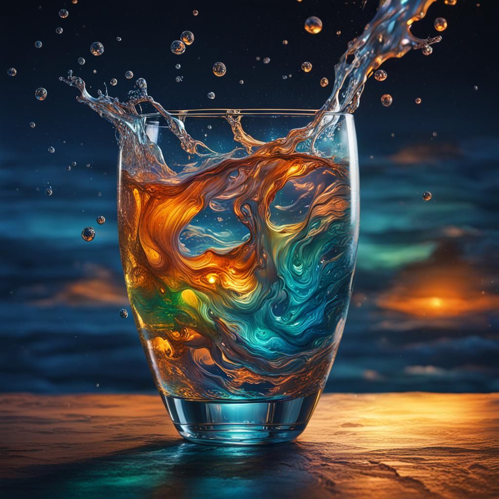 The ocean in a glass - AI Generated Artwork - NightCafe Creator