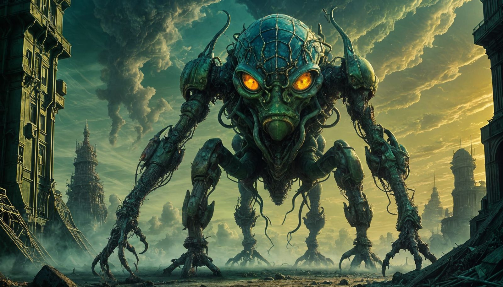 Surrealistic Pan-Dimensional Demon with Scaled Ski... - AI Art