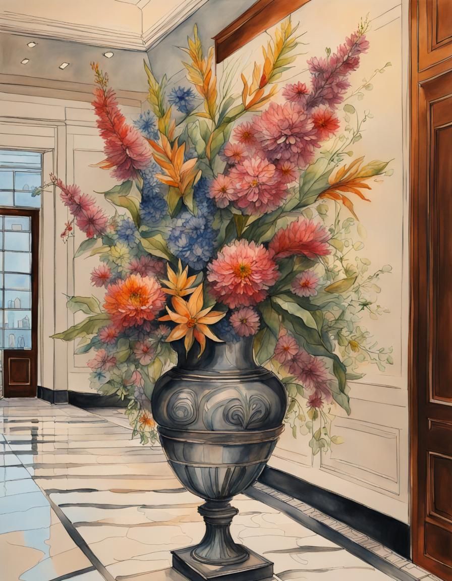 Exotic Flowers in a Vase - AI Generated Artwork - NightCafe Creator
