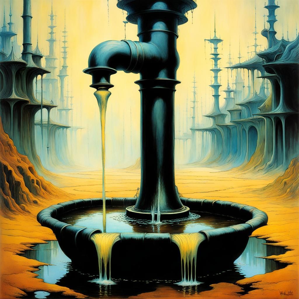 Slurry Fountain - AI Generated Artwork - NightCafe Creator