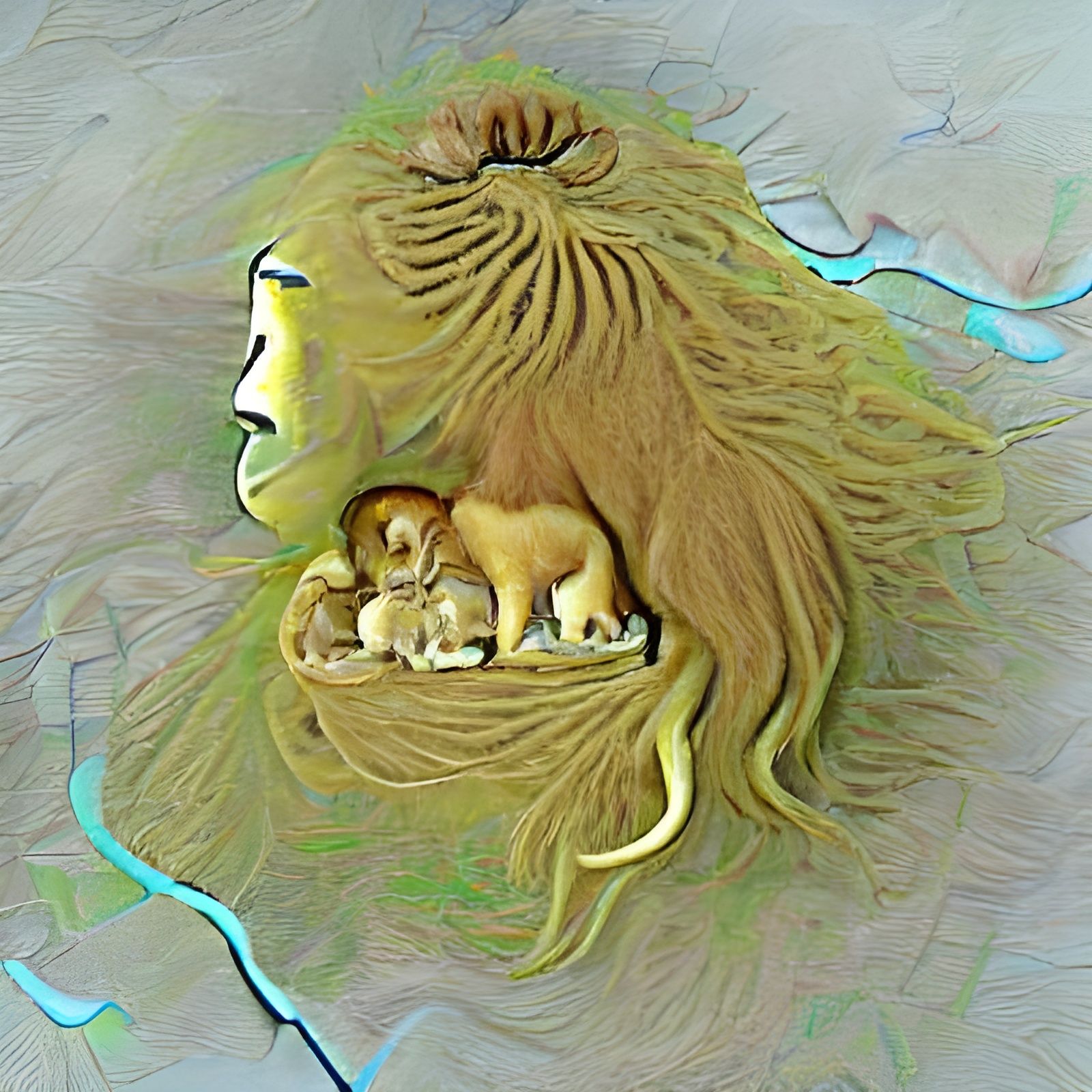 Lion mother - AI Generated Artwork - NightCafe Creator