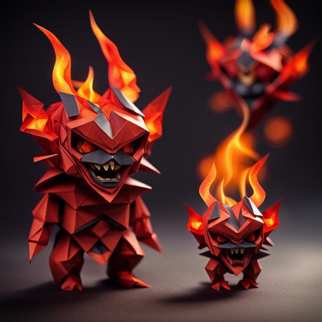 Oni Origami - AI Generated Artwork - NightCafe Creator
